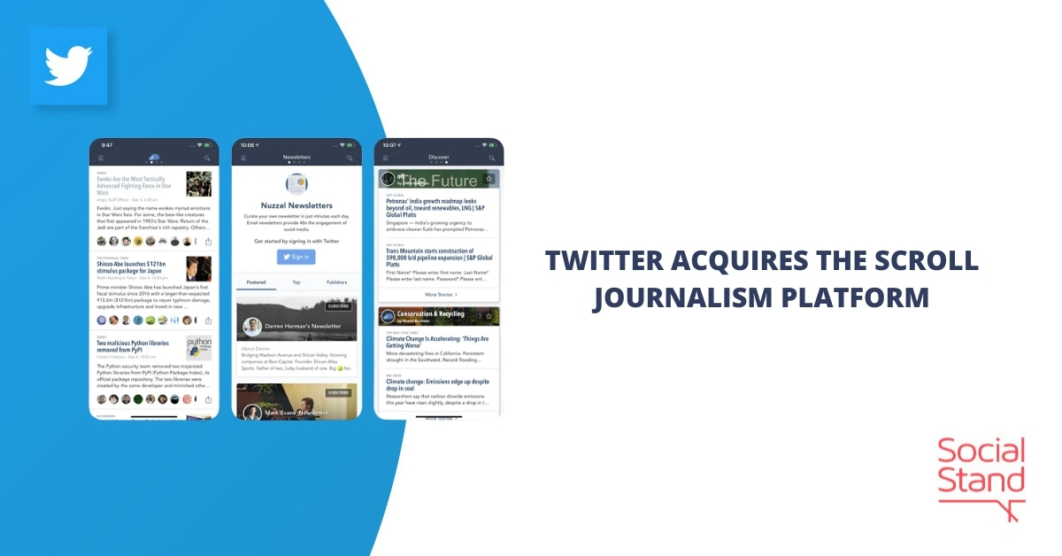 Twitter Acquires the Scroll Journalism Platform - Social Stand