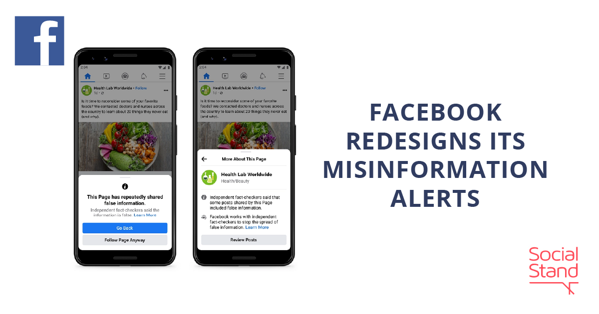 Facebook Redesigns Its Misinformation Alerts - Social Stand