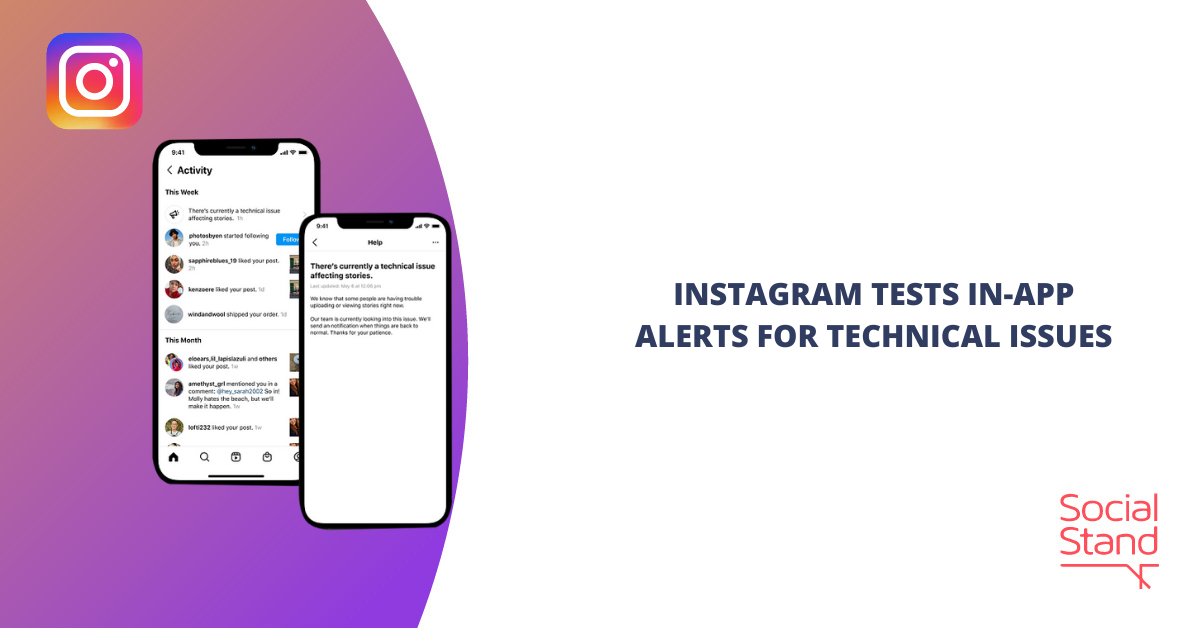 Instagram Tests In-App Alerts for Technical Issues - Social Stand
