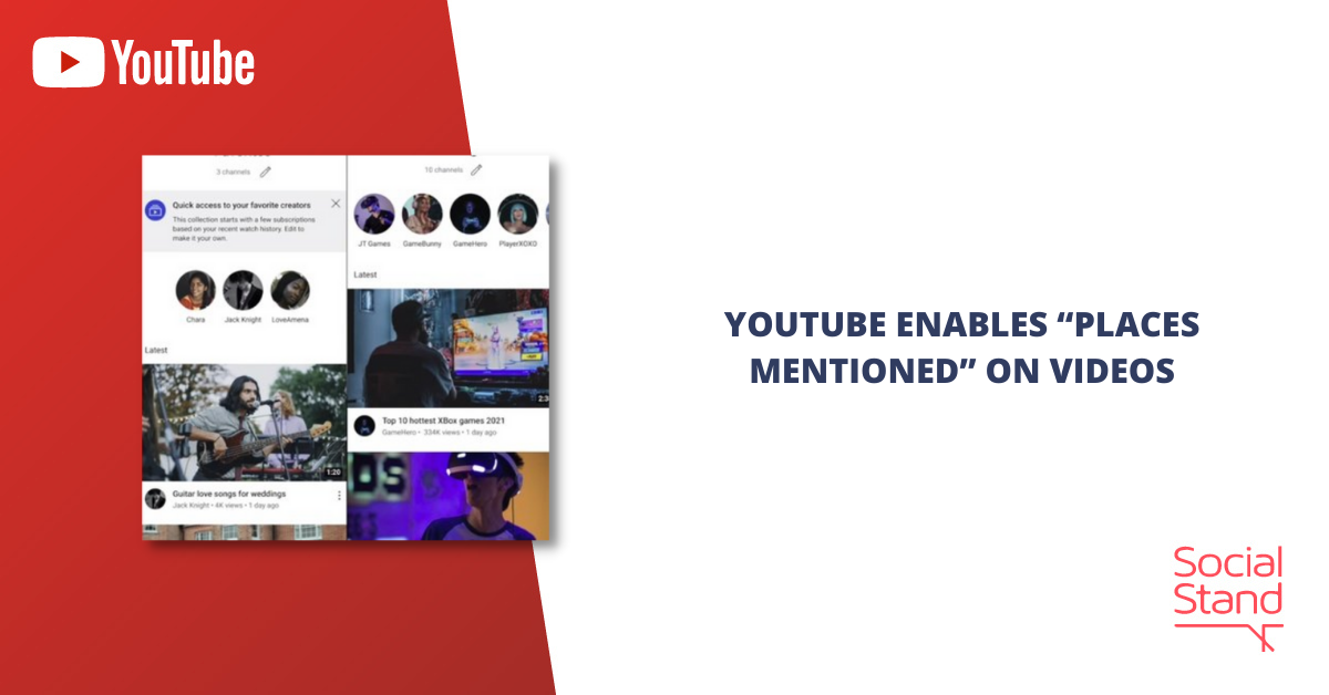 YouTube Enables "Places Mentioned" on Videos - Social Stand
