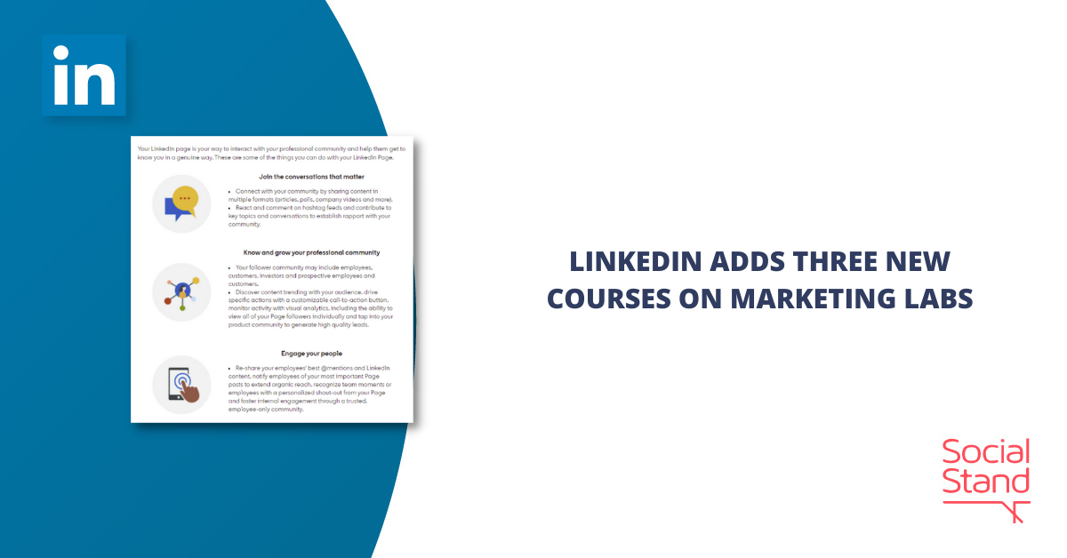 LinkedIn Adds Three New Courses on Marketing Labs - Social Stand