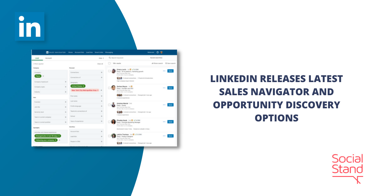 LinkedIn Releases Latest Sales Navigator and Opportunity Discovery ...