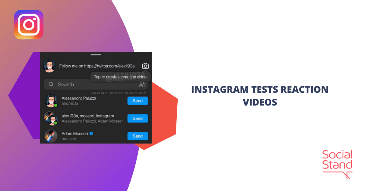 Instagram Tests Reaction Videos - Social Stand