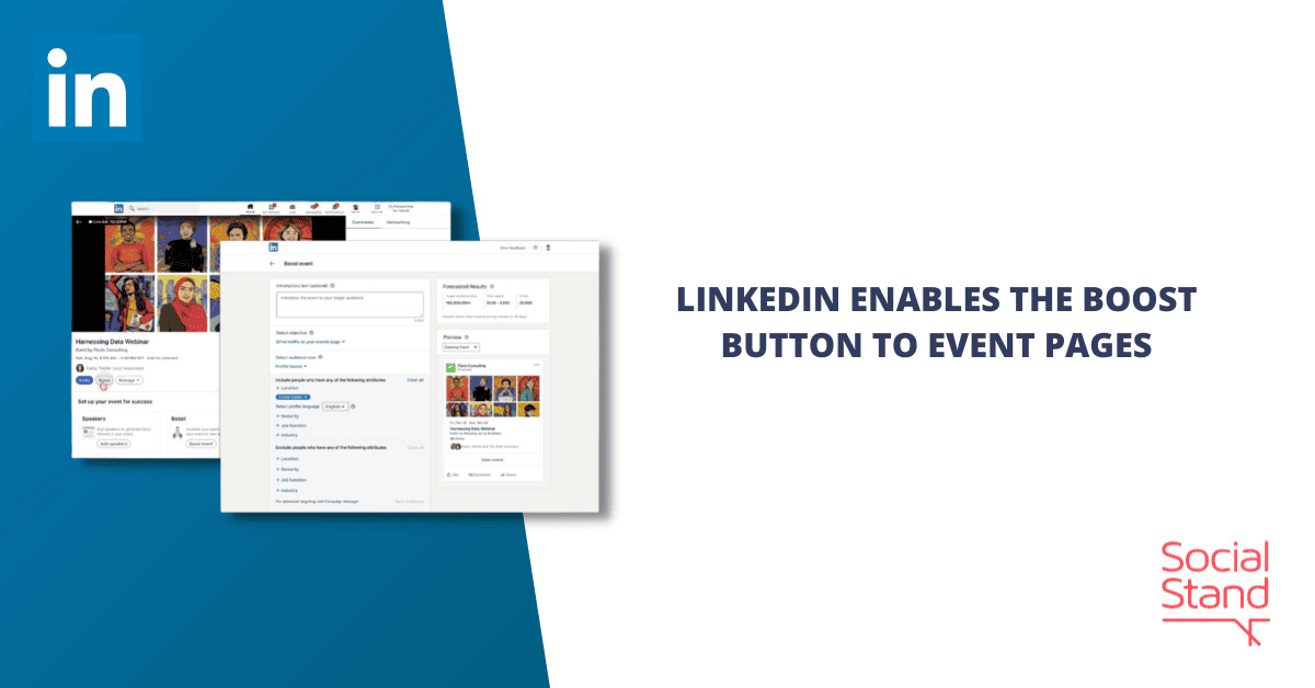 LinkedIn Enables the Boost Button to Event Pages - Social Stand