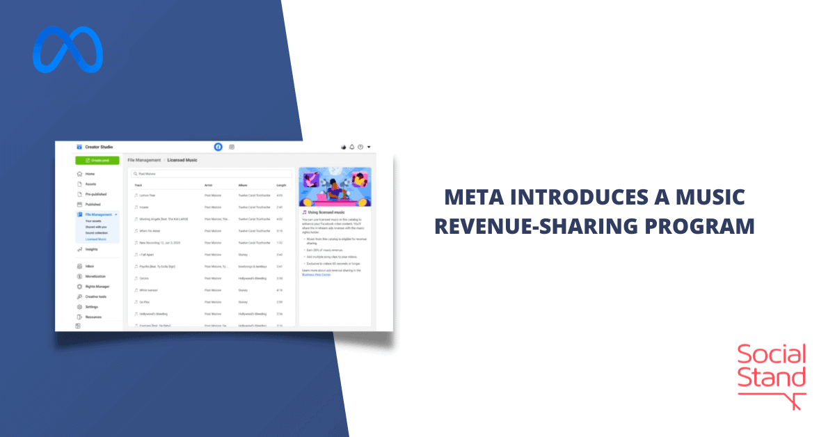 Meta Introduces a Music Revenue-Sharing Program - Social Stand