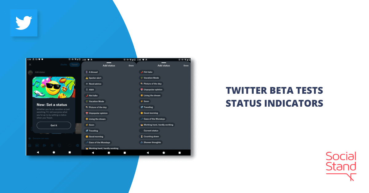 Twitter Beta Tests Status Indicators - Social Stand
