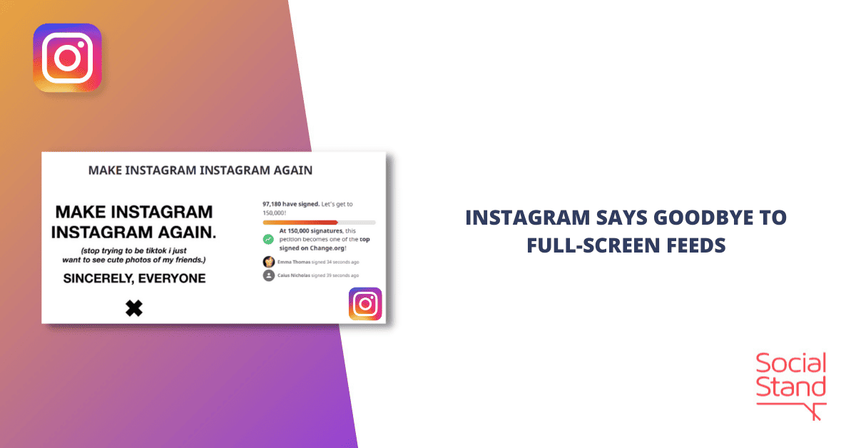 Instagram Says Goodbye to Full-Screen Feeds - Social Stand