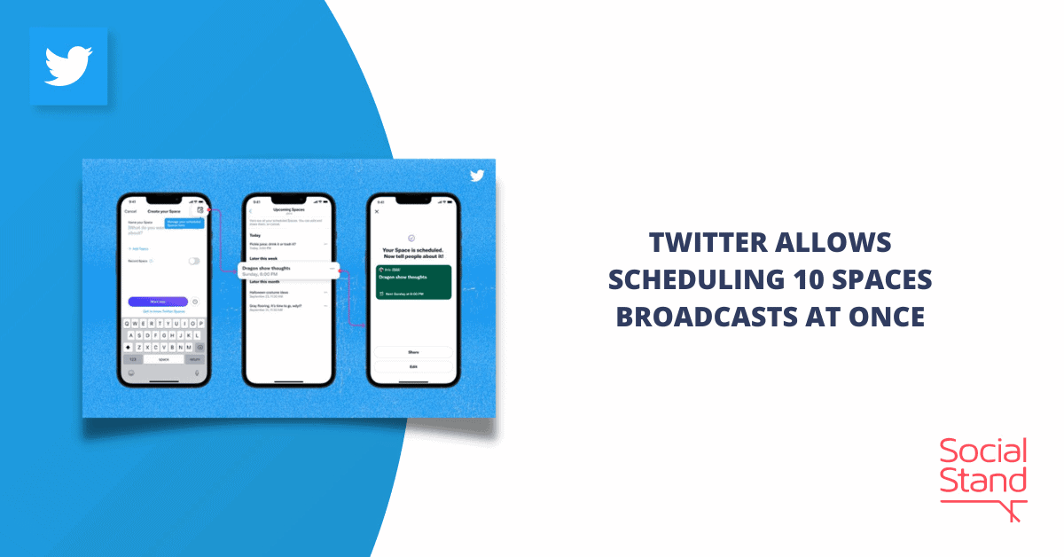 Twitter Allows Scheduling 10 Spaces Broadcasts at Once - Social Stand