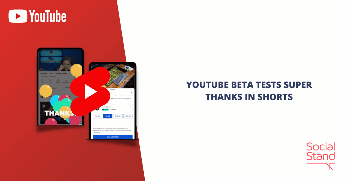YouTube Beta Tests Super Thanks in Shorts - Social Stand