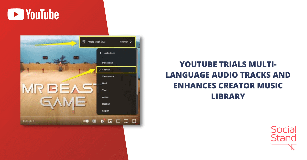 YouTube Trials Multi-Language Audio Tracks and Enhances Creator Music Library - Social Stand